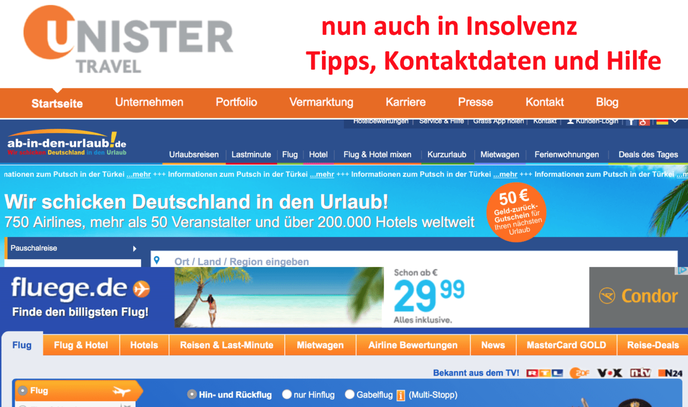 Unister Travel auch insolvent - Folgen für Reisende